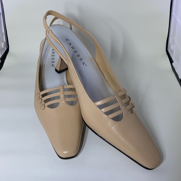 Caressa | Shoes | Caressa Octavia Sling Back Tan 3 Heel Size 8 M | Poshmark